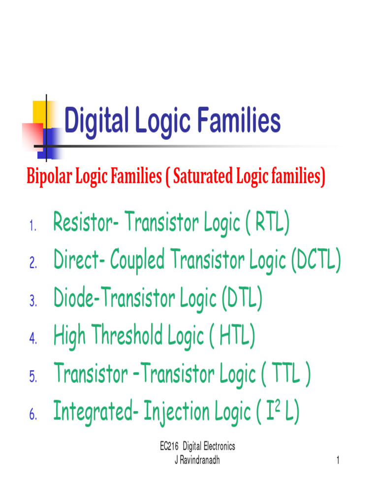 Logic Family | PDF | Logic Gate | Field Effect Transistor