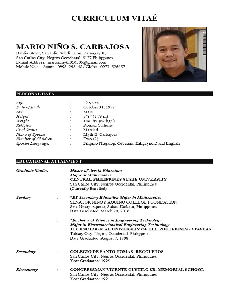 Mario Niño Carbajosa CV | PDF | Engineering