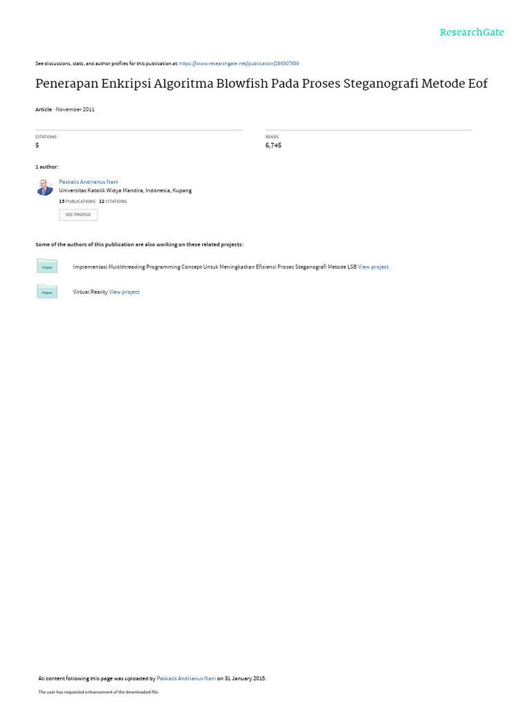 Penerapan Enkripsi Algoritma Blowfish Pada Proses | PDF