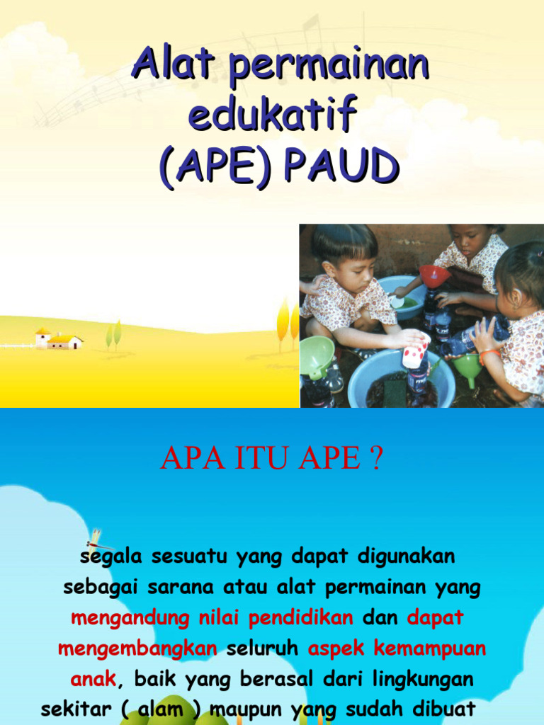 Alat Permainan Edukatif (Ape) Paud | PDF | Karier & Perkembangan ...