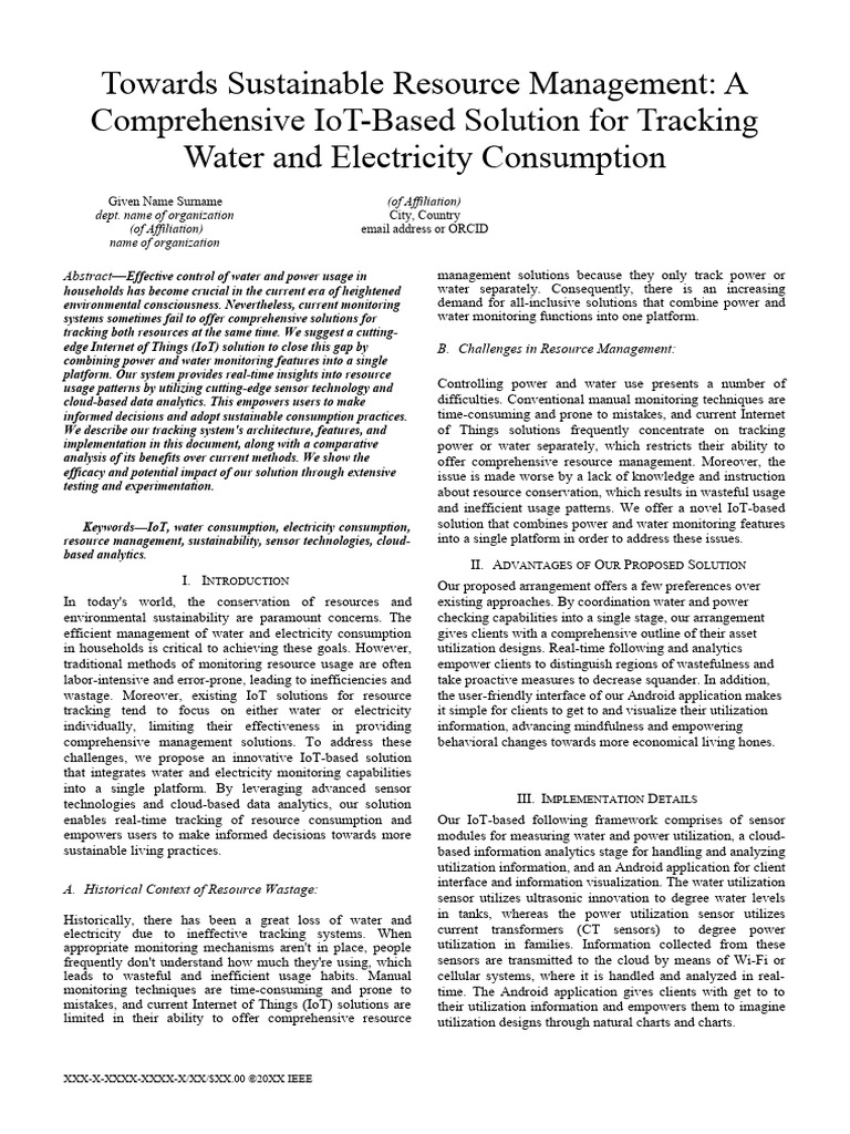 Towards Sustainable Resource Management A Comprehensive IoT-Based Solution For Tracking Water ...