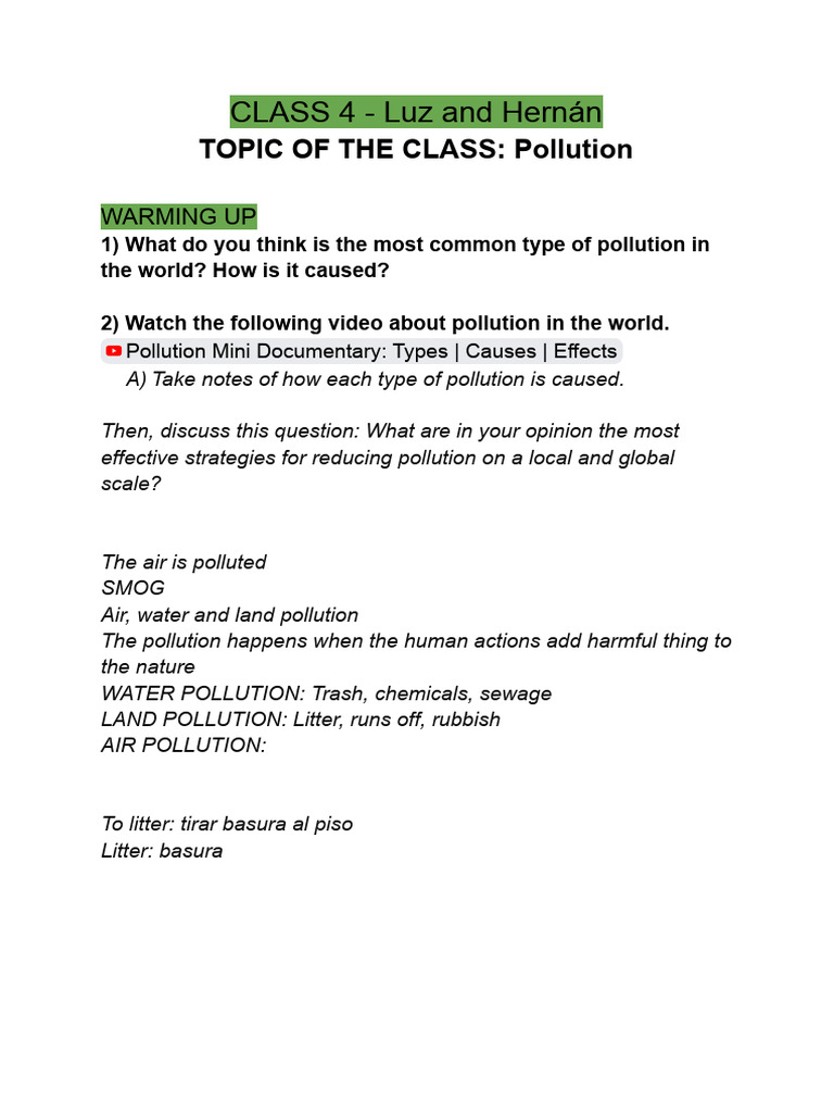 Class 4 (2024) | PDF | Pollution | Linguistics