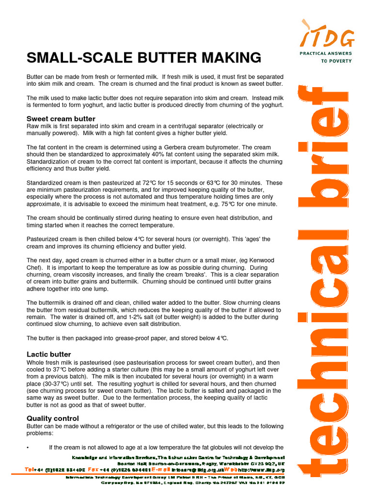 Butter Making | PDF | Butter | Cream