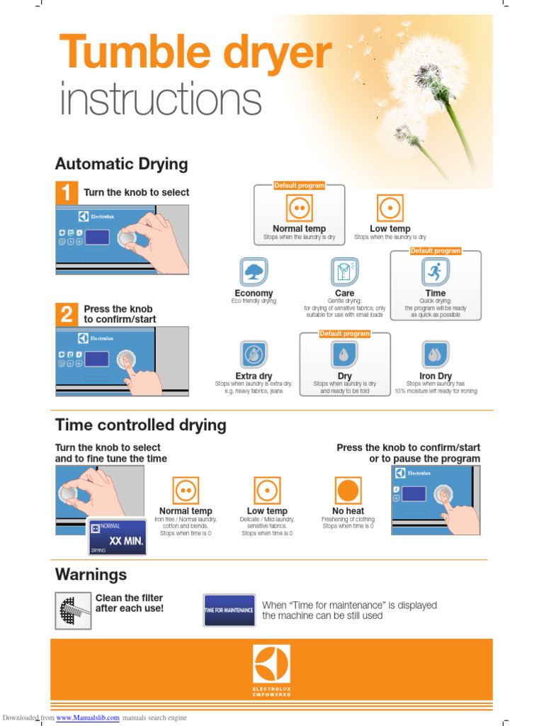 Instructions: Tumble Dryer | PDF | Laundry | Clothes Dryer