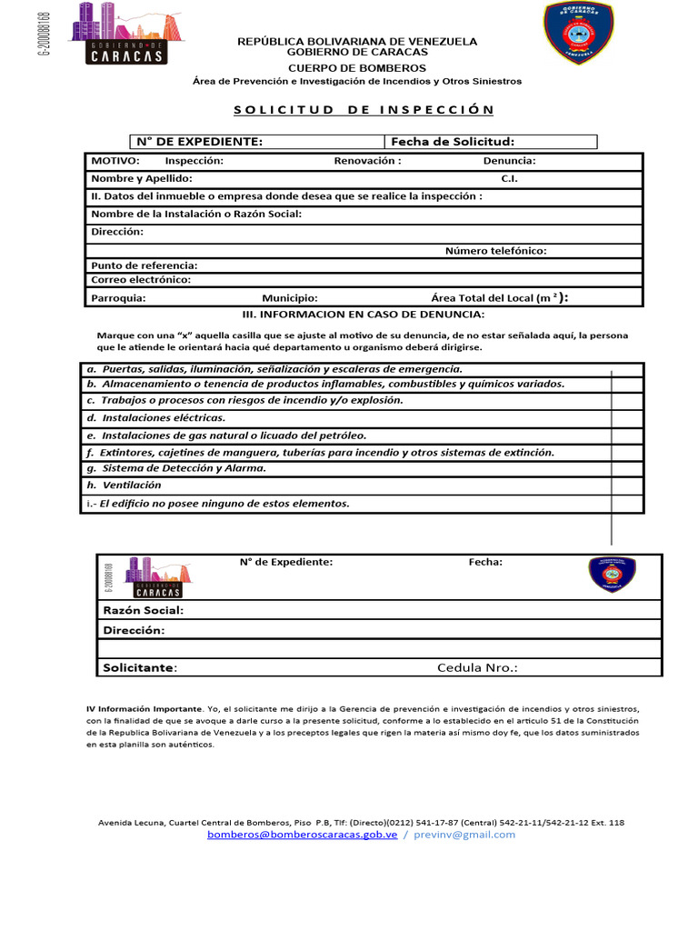 PLANILLA Bomberos Solicitud Actualizada | PDF | Bombero