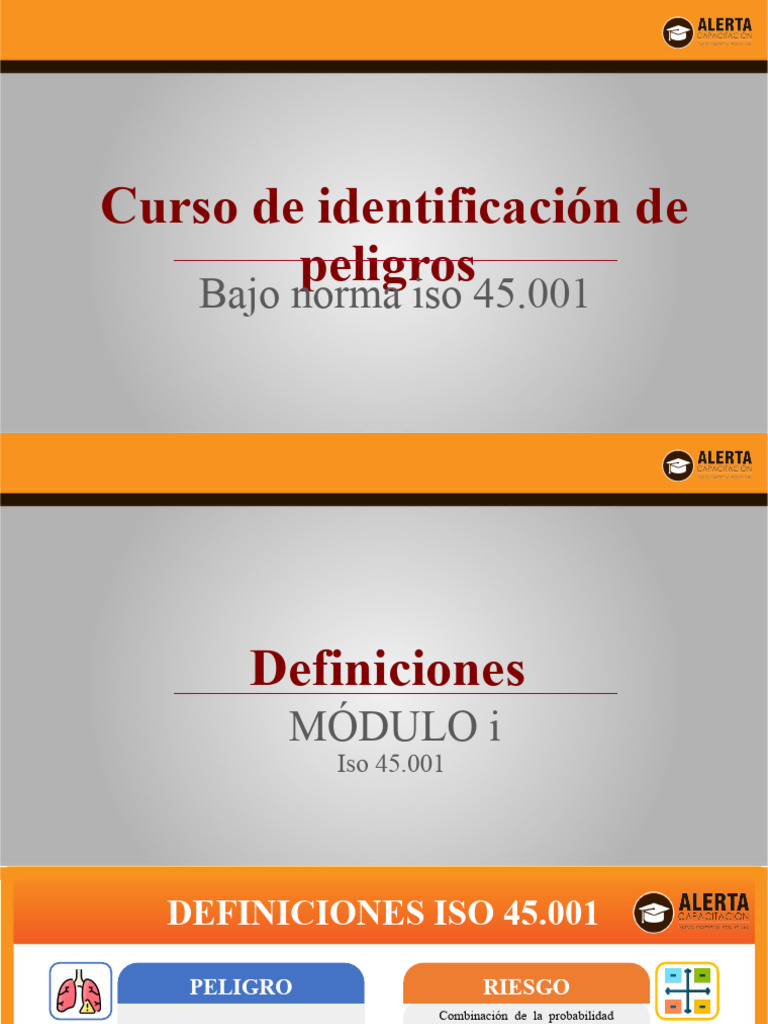 Curso ISO 45.001: Identificación de Peligros | PDF
