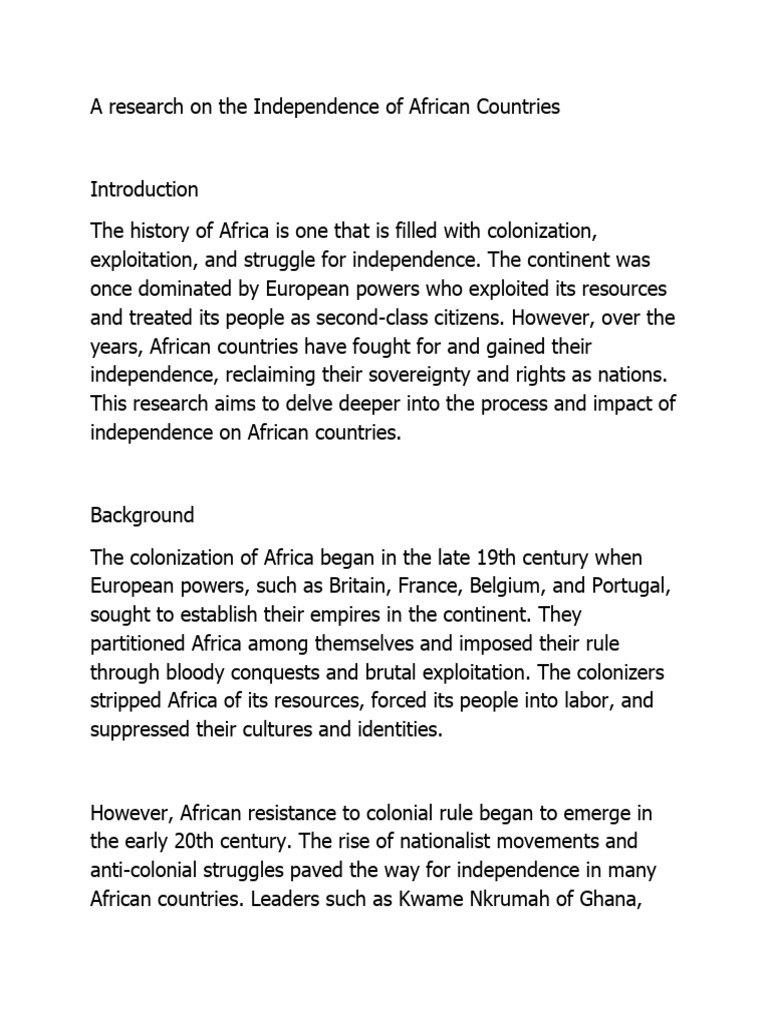 The Independence of African Countries | PDF | Africa | Decolonization