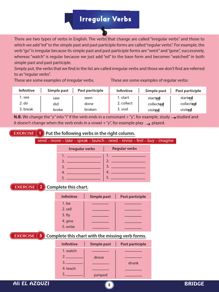 Irregular Verbs Summary and Exercises 11 | PDF | Verb | Linguistics