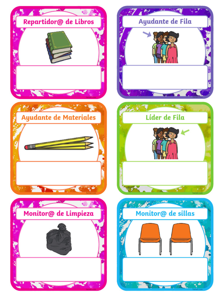 Cl Es 1672671693 Tarjetas Ayudantes de La Sala de Clases Ver 3 | PDF