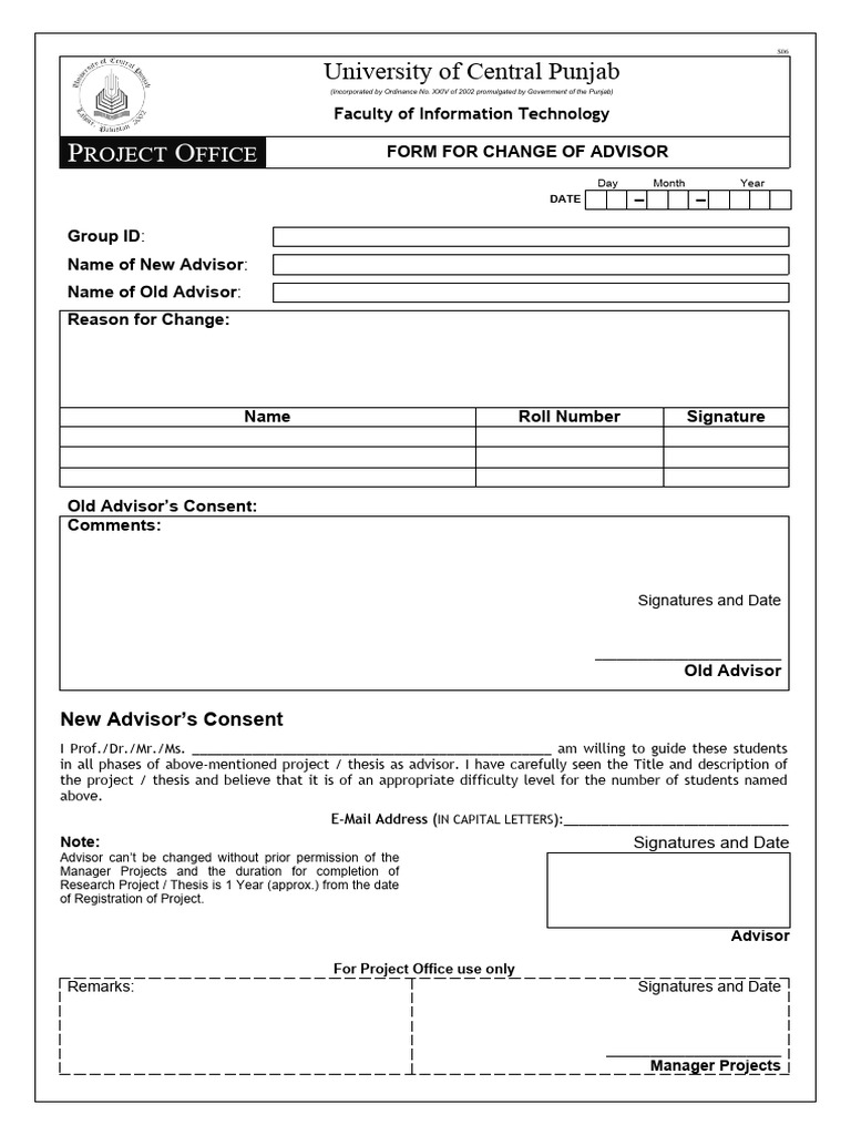 CHANGE OF ADVISOR | PDF