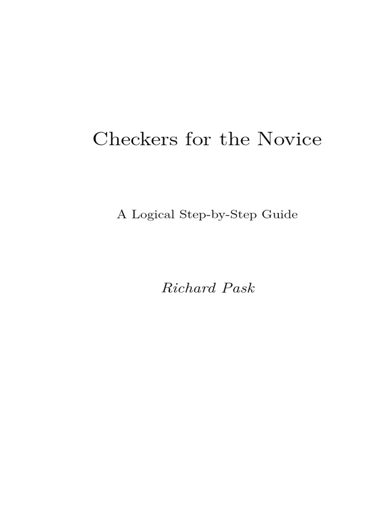Checkers For The Novice: Richard Pask | PDF | Chess | Traditional Board ...