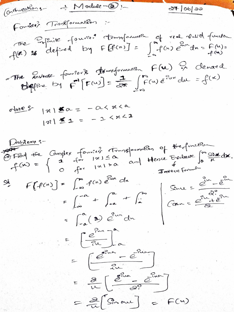 Fouriers Transformation Module 2 | PDF