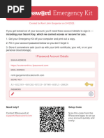 1password Emergency Kit - Secret Key | PDF