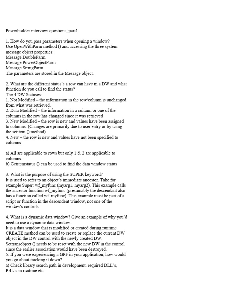 PB Technical Questions | PDF | Databases | Class (Computer Programming)