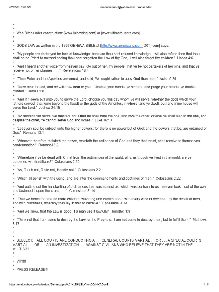 All Courts Are Military-Martial Law Courts | PDF | Sixth Amendment To ...