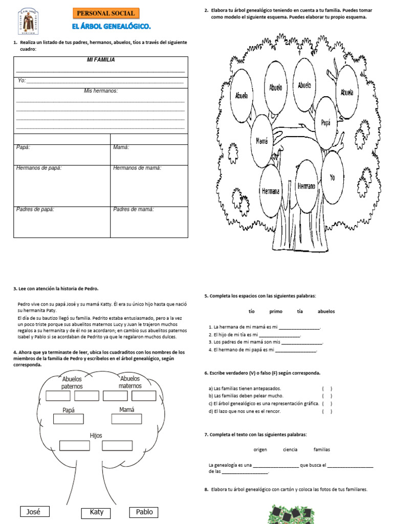 Ficha Ps El Árbol Genealógico | PDF