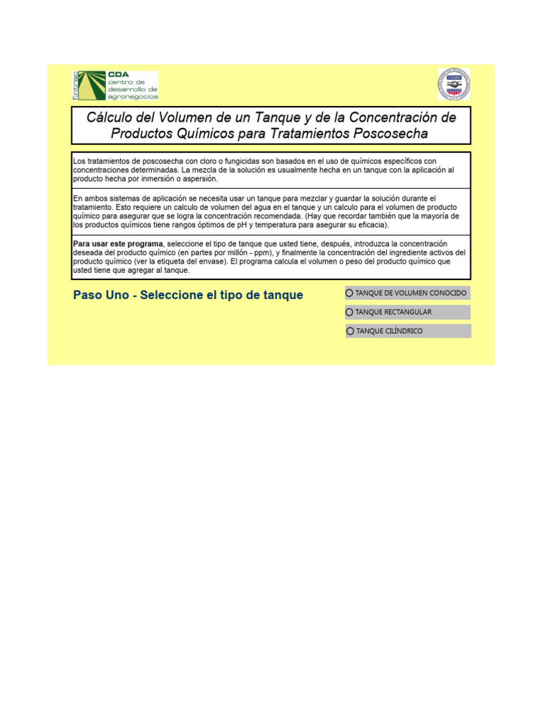 Calculo Concentraciones Poscosecha 09 04 | PDF | Concentración | Volumen