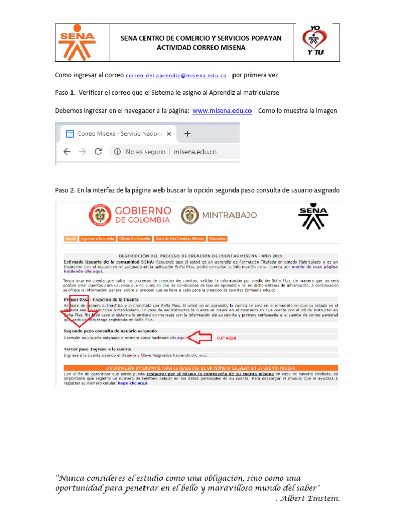 Como Ingresar Al Correo Correo MISENA Del Aprendiz | PDF | Contraseña ...