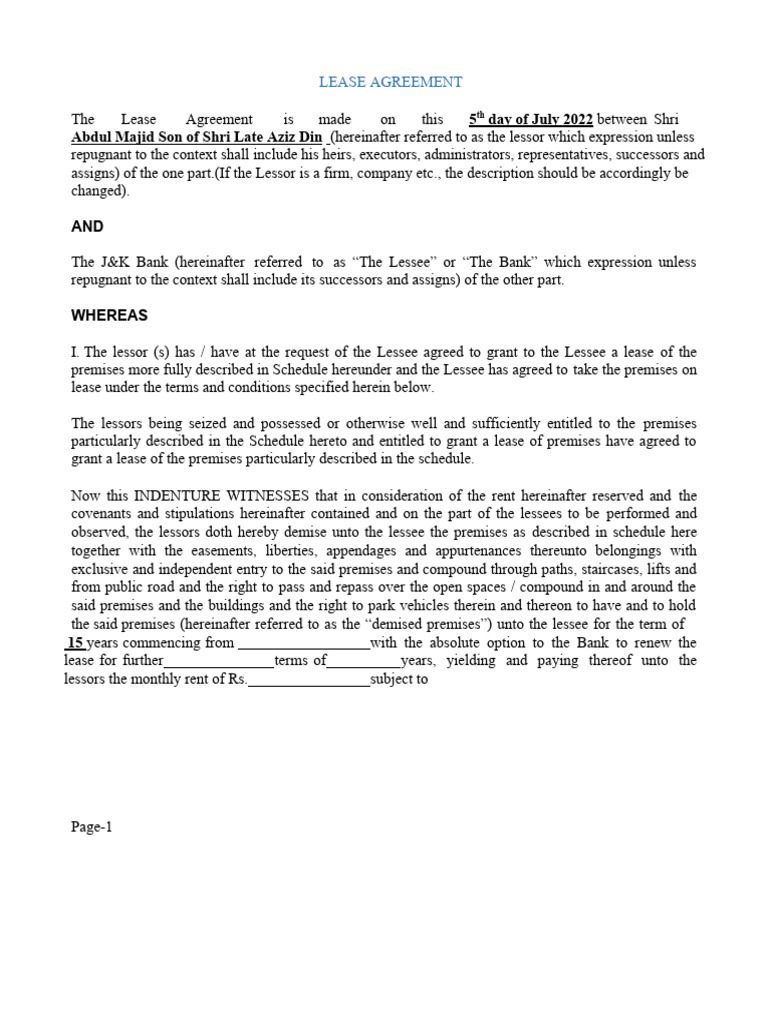 lease agreement | Download Free PDF | Lease | Real Property Law