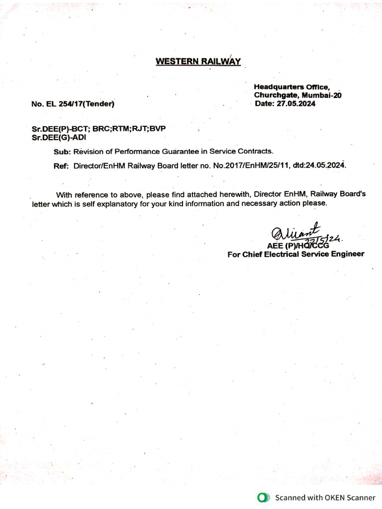 Revision of PG From 10 To 5 Percent | PDF | Railway Companies | Economy ...