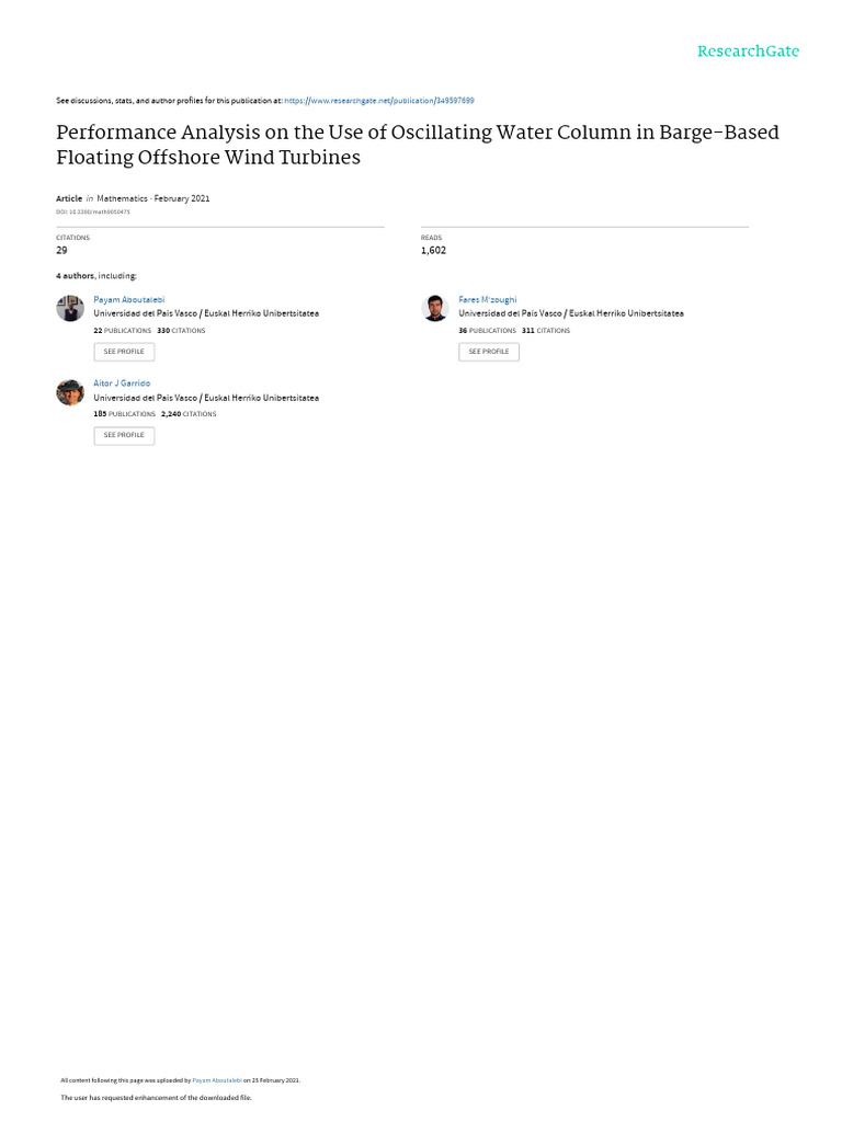 Performance Analysis On The Use of Oscillating Water Column | Download Free PDF | Waves ...