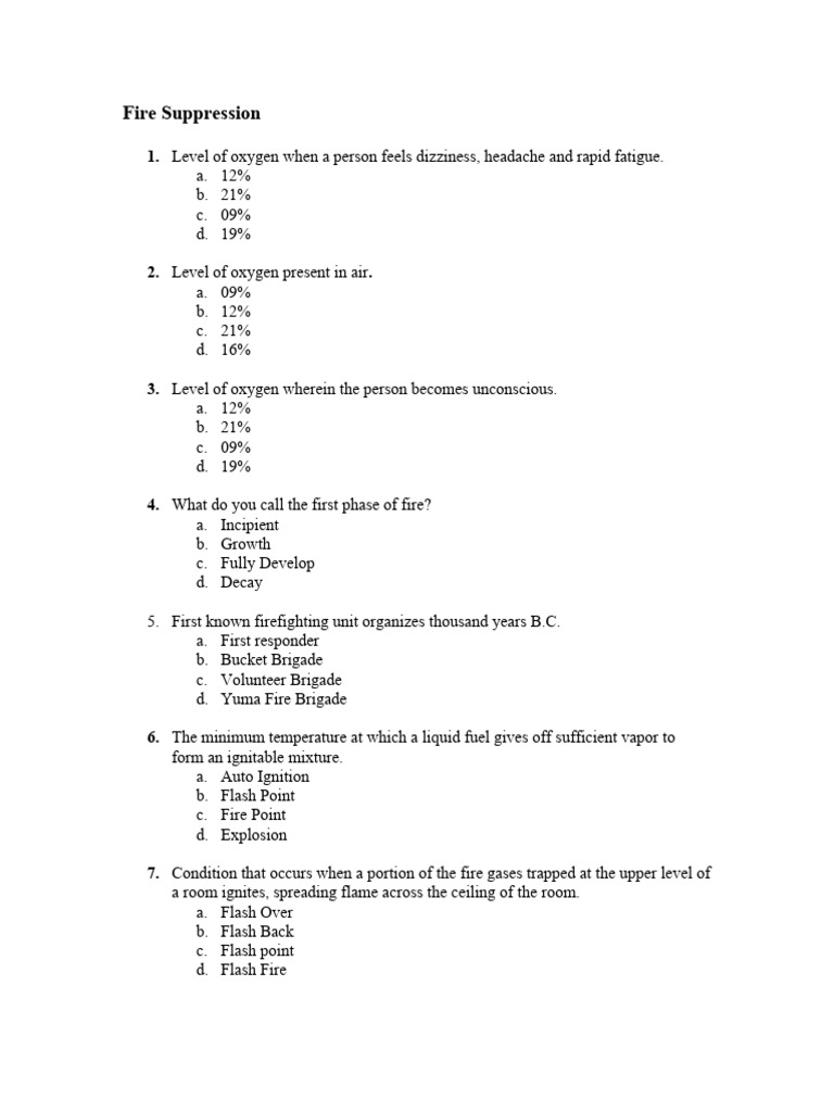 Practice Test | PDF | Firefighting | Fires