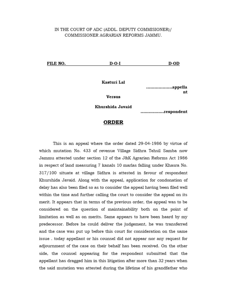 ORDER | PDF | Appeal | Judgment (Law)