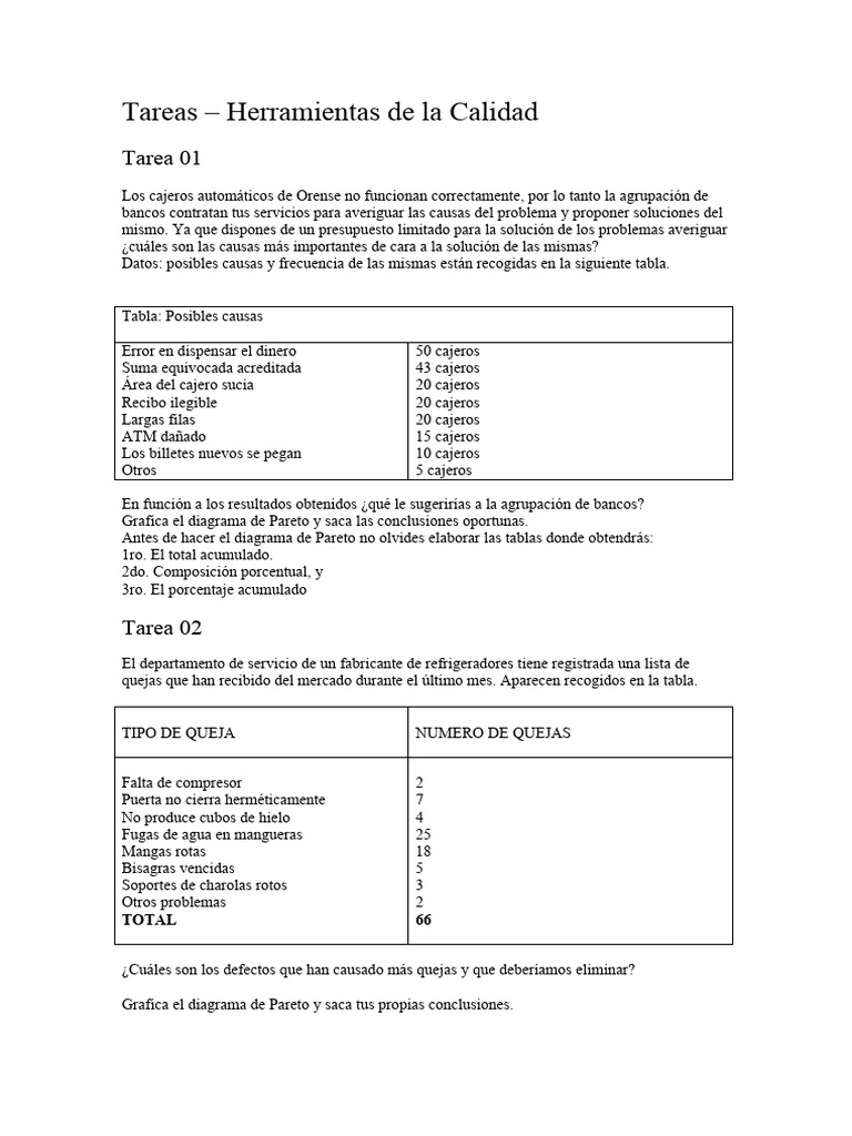 Tarea de Herramientas de La Calidad | PDF | Hotel