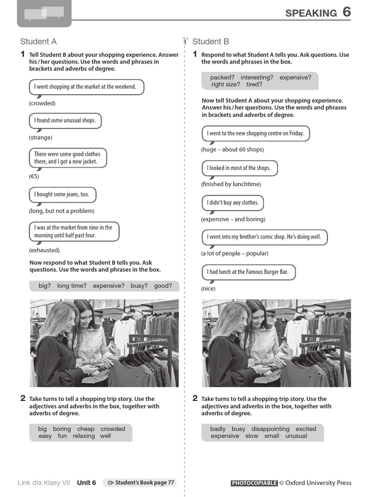 Link L7 U6 Speaking Ws | PDF | Adverb | Languages