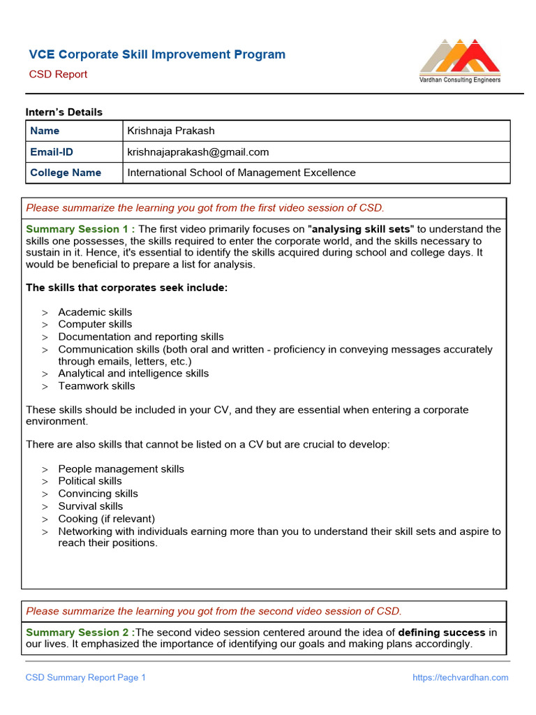 CSD Task of VCE Internship | PDF | Sensitivity Analysis | Goal
