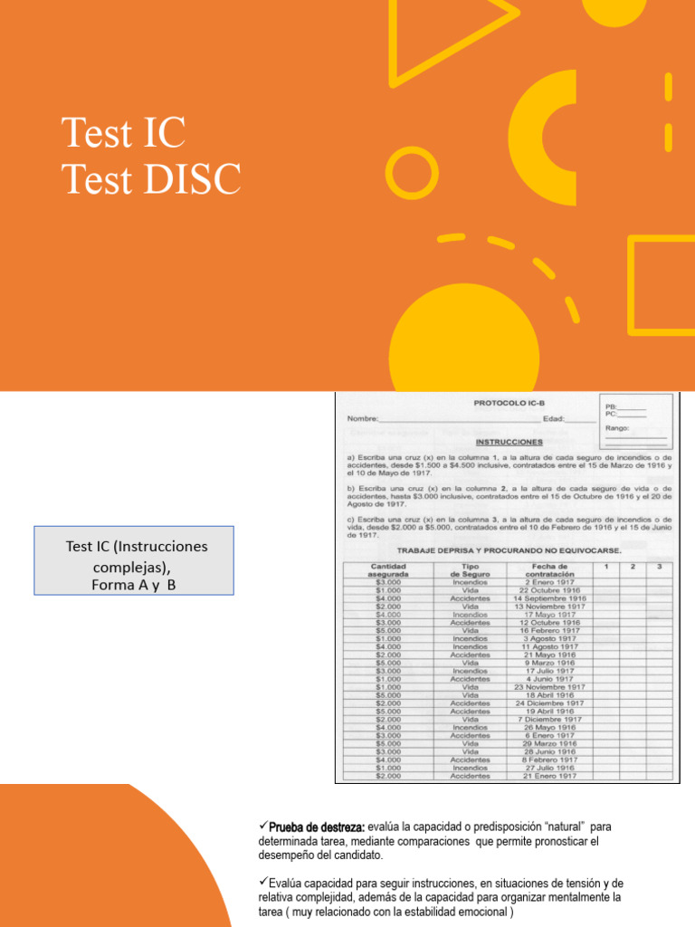 Test IC y DISC | PDF | Las emociones | Atención