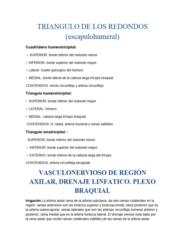 Triangulo de Los Redondos Miembro Superior | PDF | Anatomía humana ...