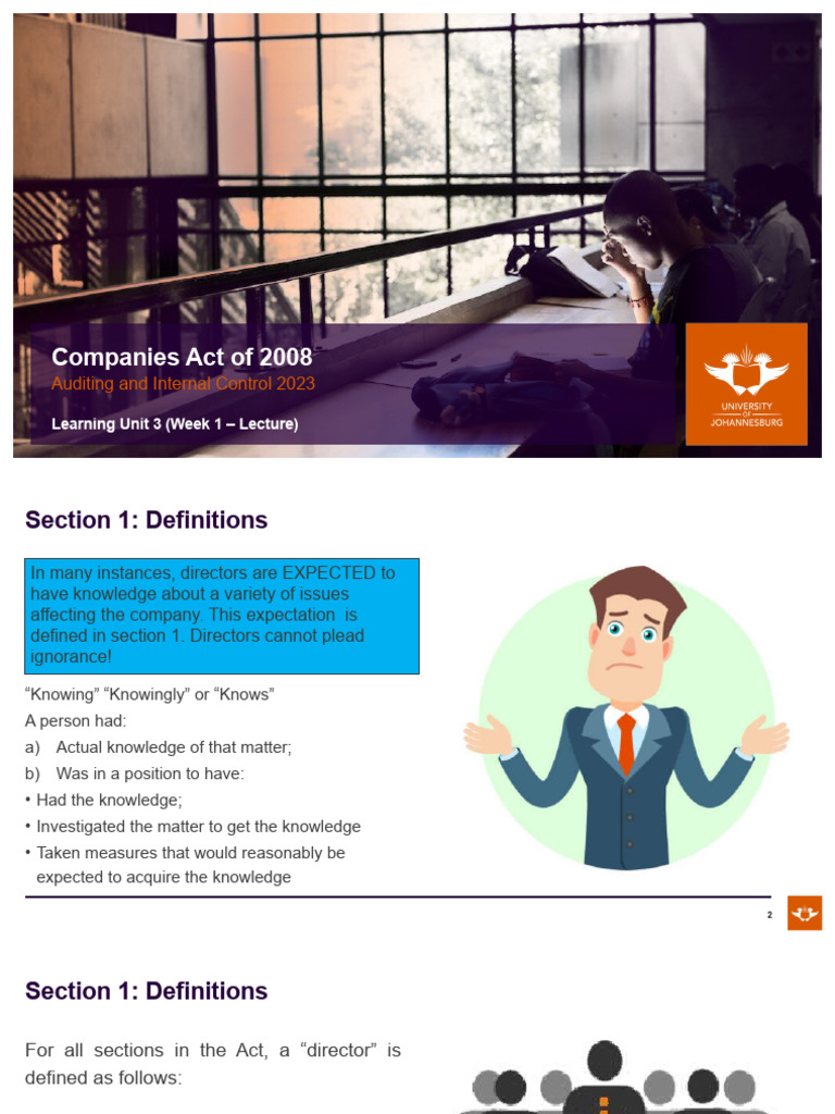 Companies Act 2008: Director Disqualifications | PDF | Knowledge | Fraud
