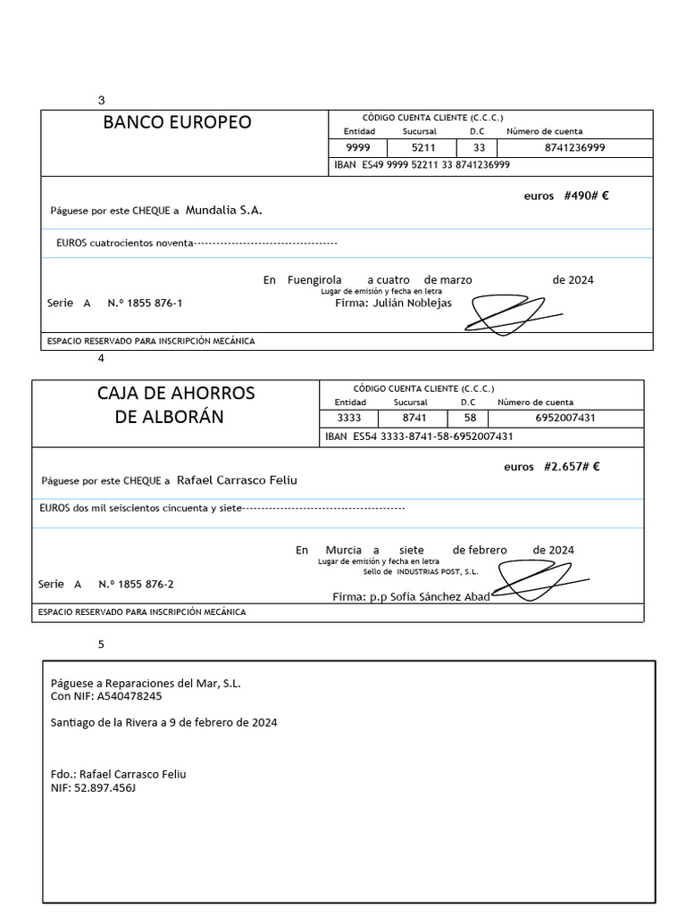 Solución Ejercicios Cheque (1) | PDF