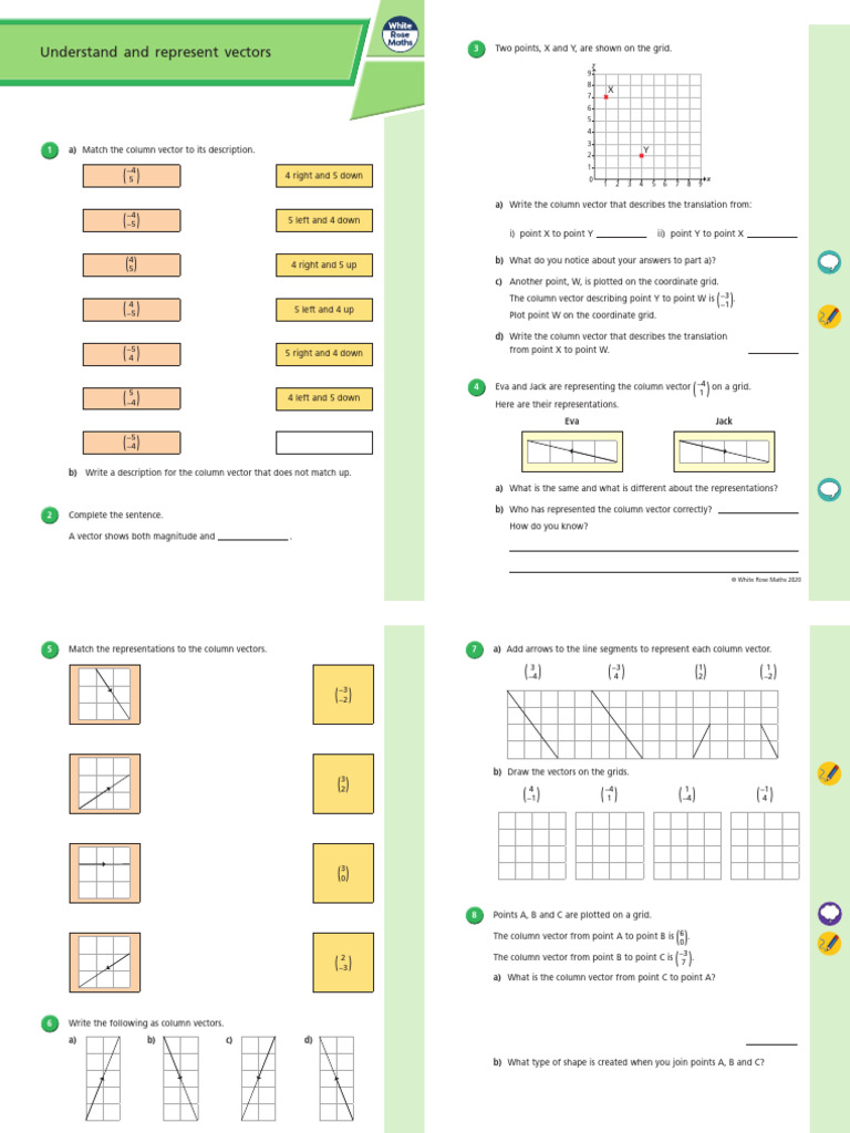 Y10 Spring Block 3 WO1 Understand and Represent Vectors 2020 | PDF ...