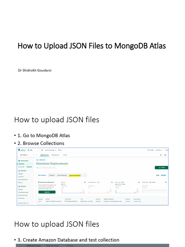 How To Upload JSON Files To MongoDB Atlas (Me) | PDF | Career & Growth
