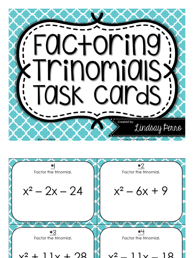 Factoring Trinomial ST Ask Cards | PDF | License | Freedom Of ...
