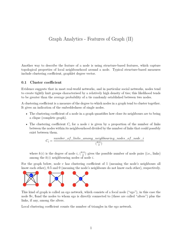 W7 - Graph Analytics - Features of Graph (II) (Me) | PDF | Operations ...
