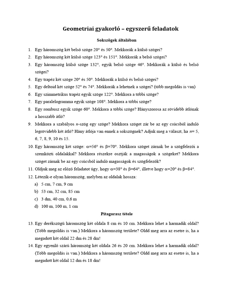 Geometria gyak_9 | PDF