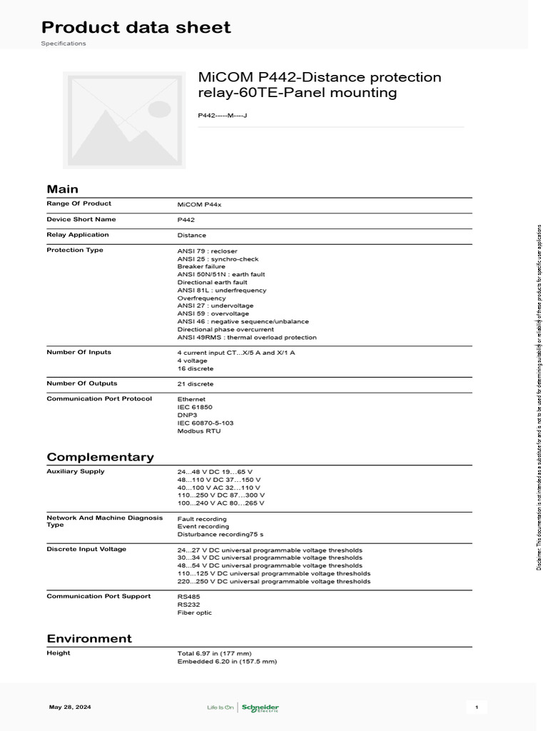 MiCOM P442 Distance Protection Relay Guide | PDF | Power Supply ...