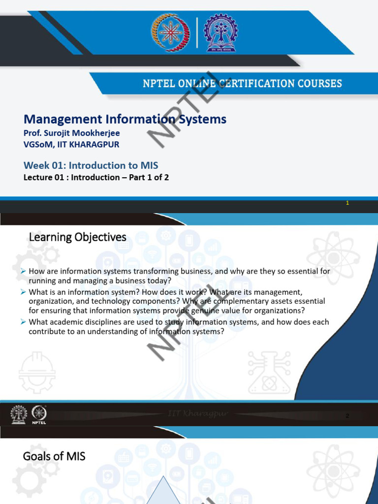 MIS Week 1 | Download Free PDF | Internet Of Things | Information System