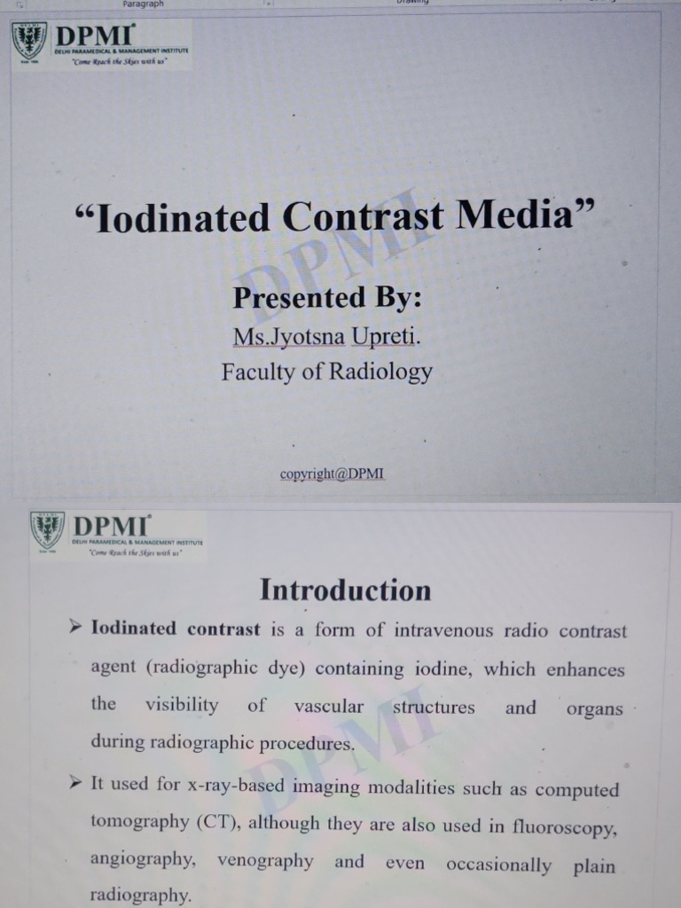 Iodinated Contrast Media | PDF