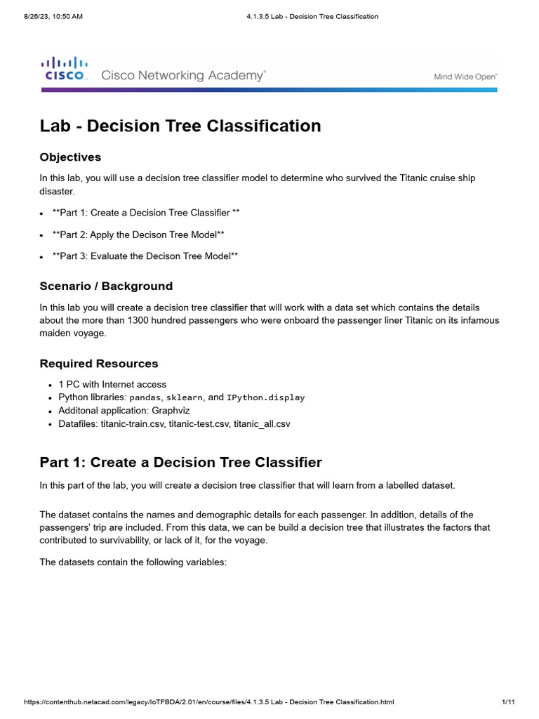 4135 Lab Decision Tree Classification Pdf Parameter Computer Programming 