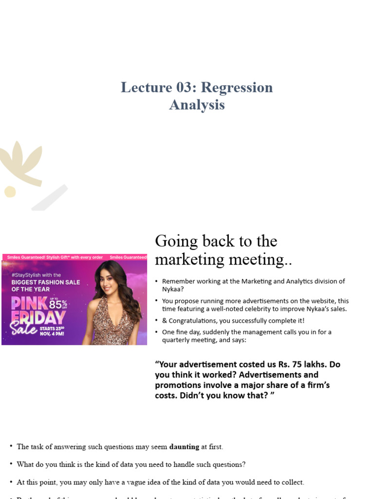 Lecture 03 - Student Version | PDF | Errors And Residuals | Regression Analysis
