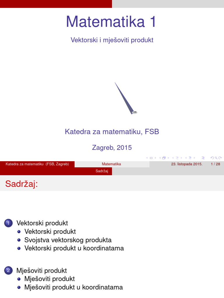 Vektorski I Mjesoviti Produkt | PDF