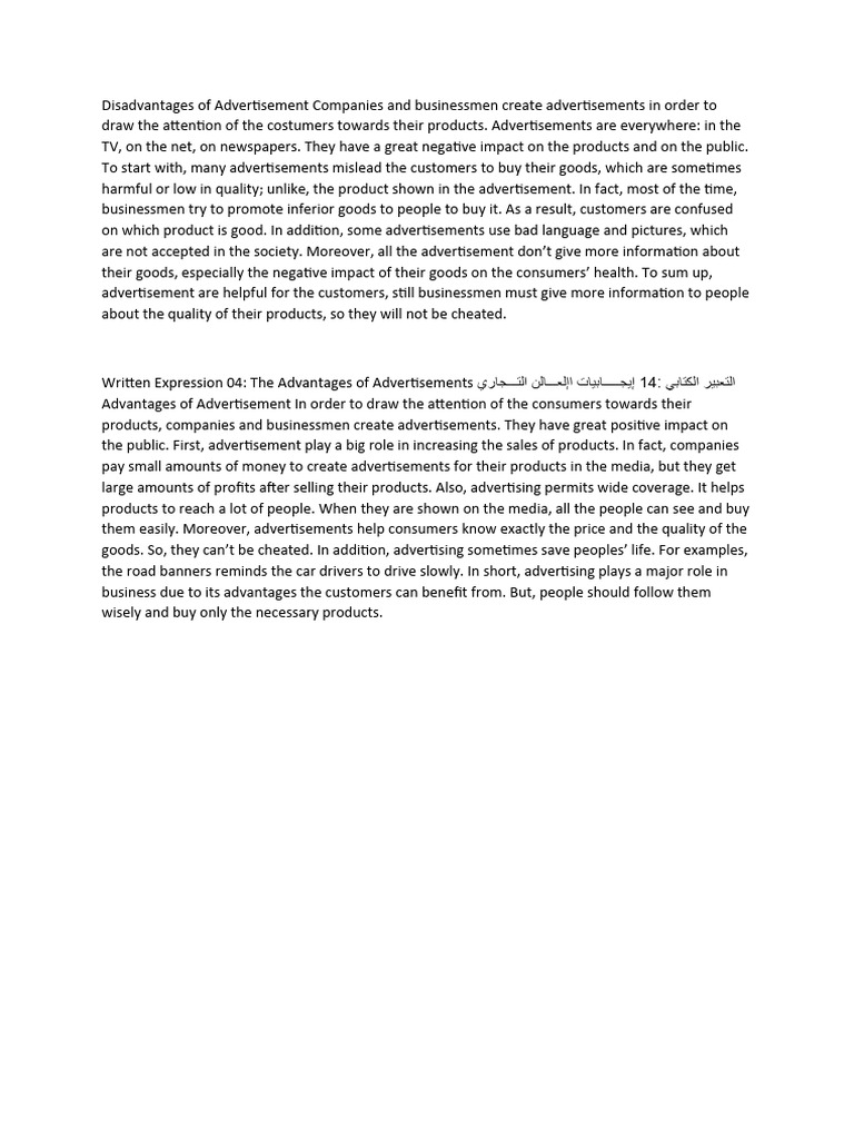 Disadvantages of Advertisements Explained | PDF
