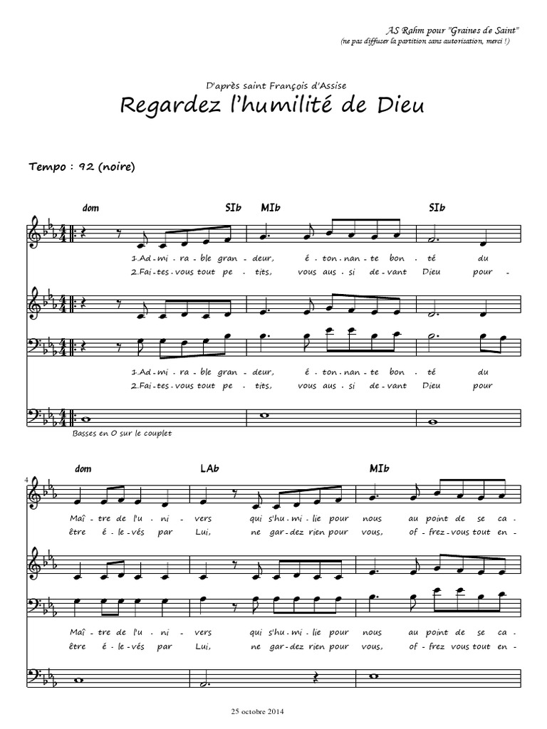 Regardez L'humilité de Dieu | PDF