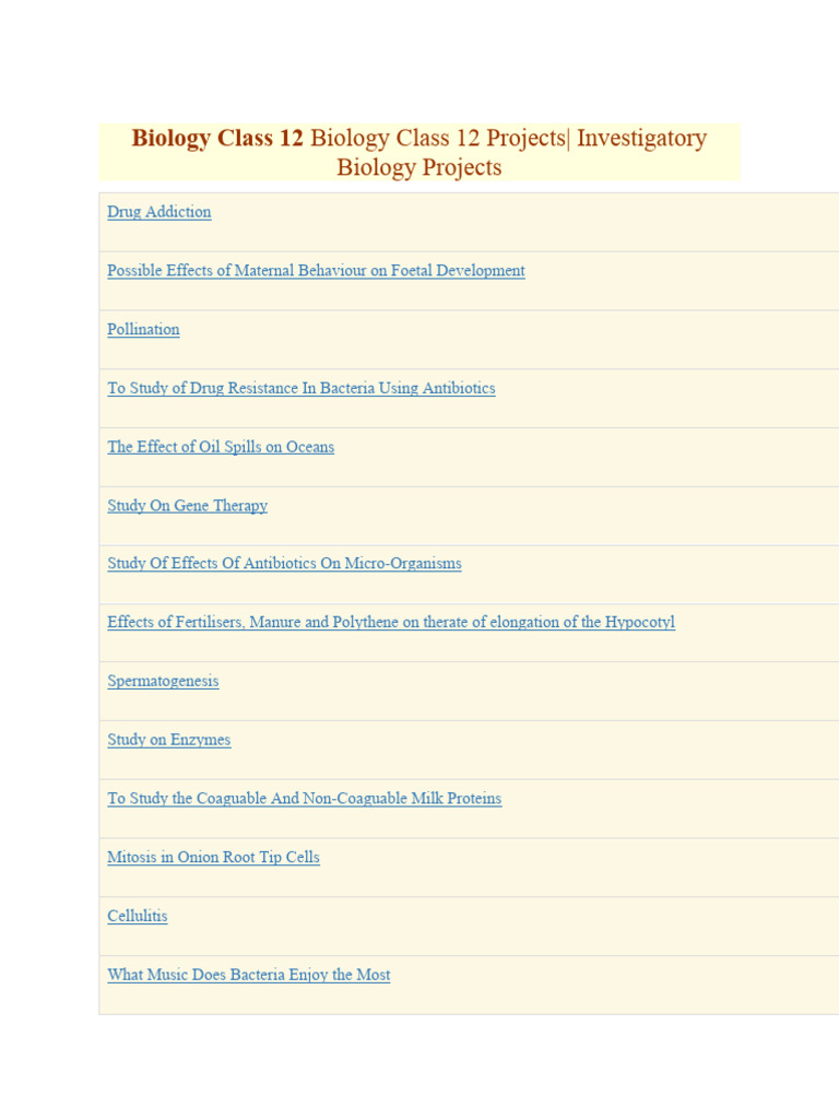 Biology Class 12 Biology Class 12 Projects | Download Free PDF ...