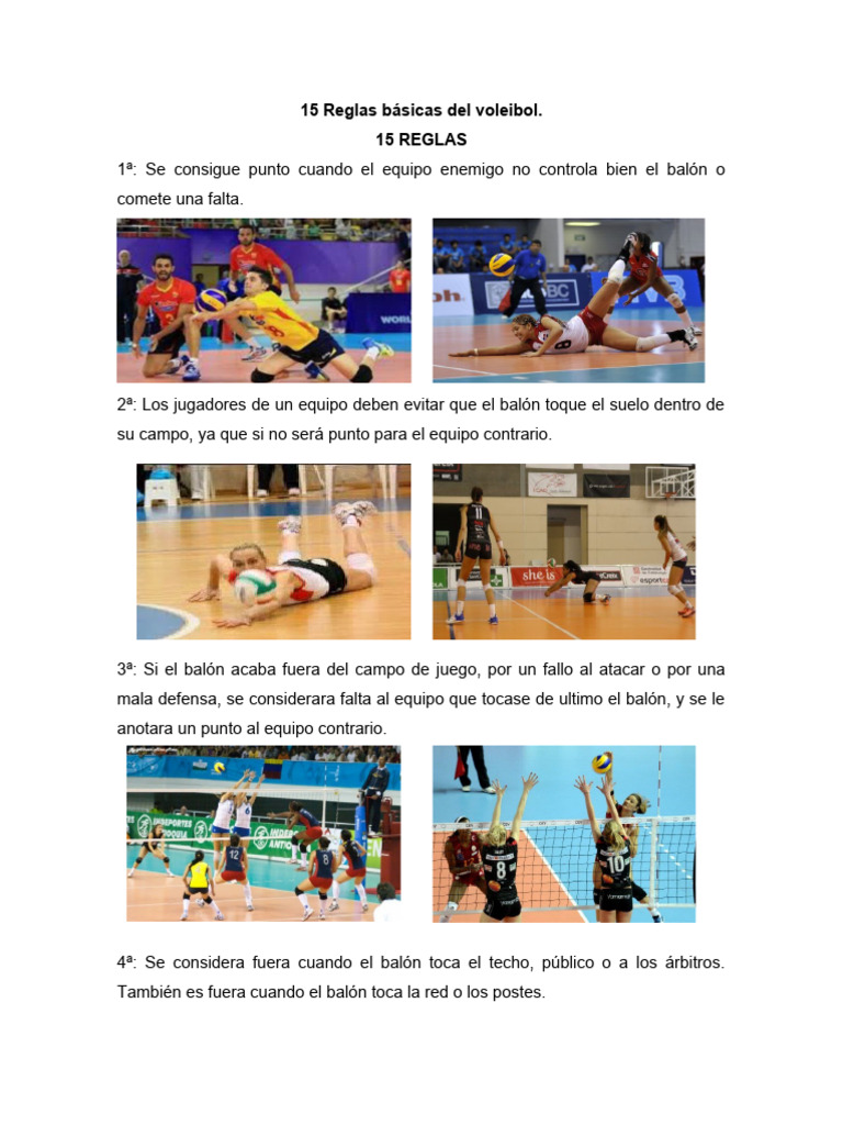 15 Reglas Básicas del Voleibol | PDF