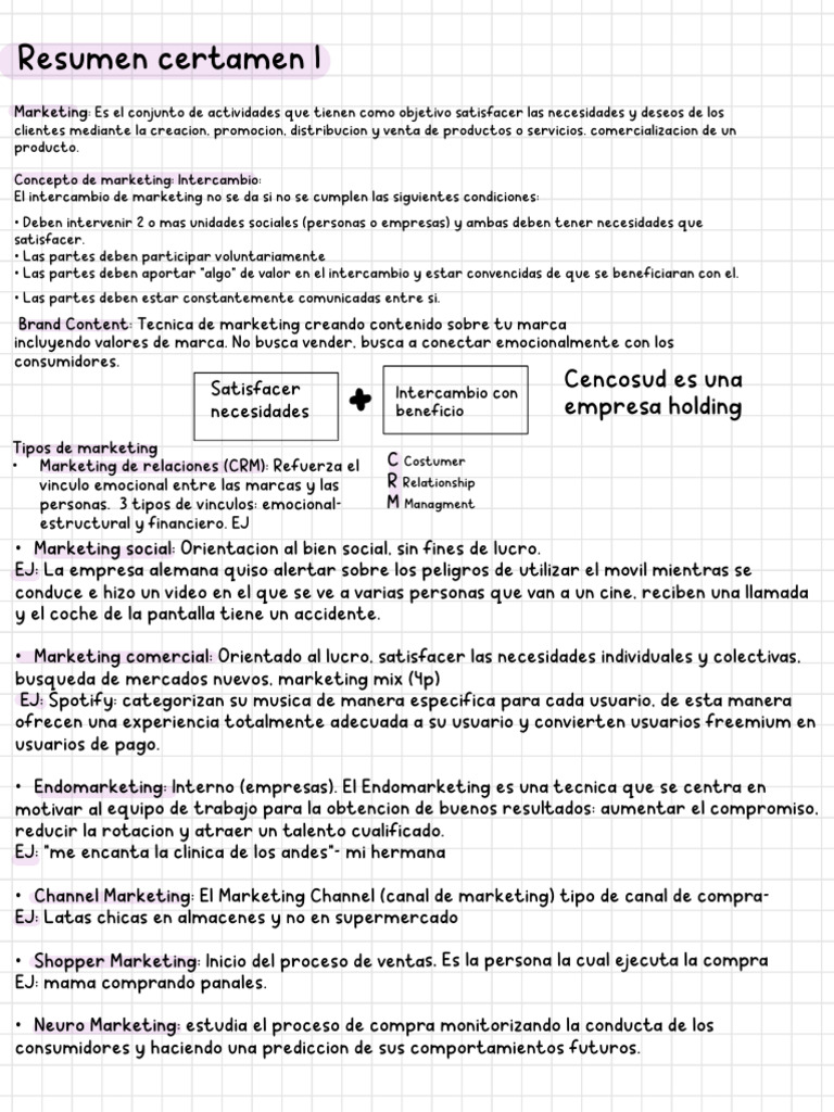 Resumen Marketing | PDF | Marketing | Producto (Negocio)